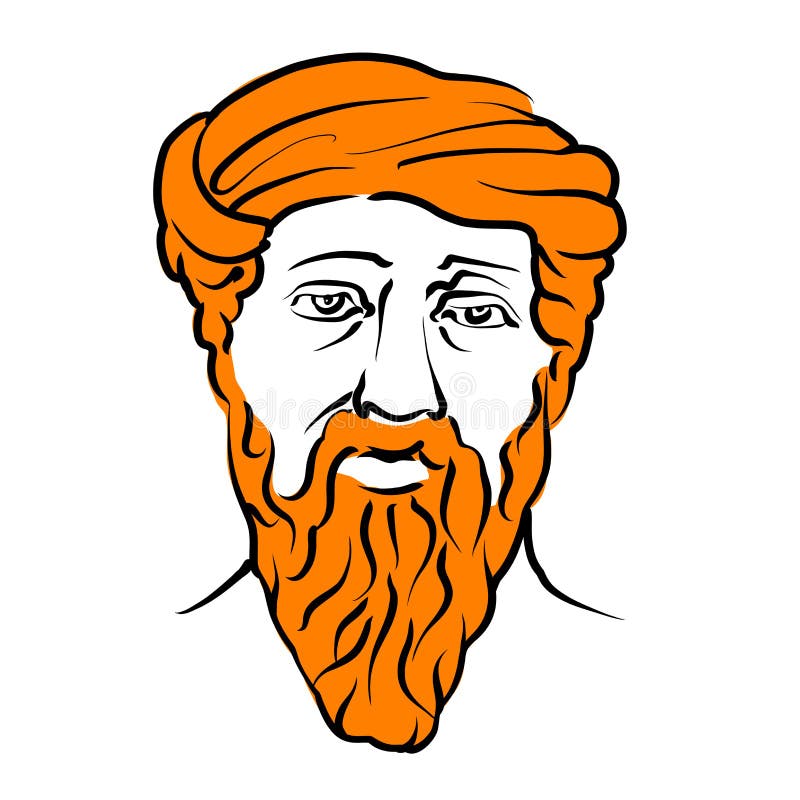 Pythagoras of Samos Modern Vector Drawing Stock Vector - Illustration ...