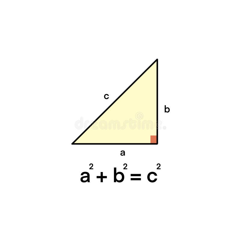 Pythagorean right triangle stock illustration. Illustration of squares ...