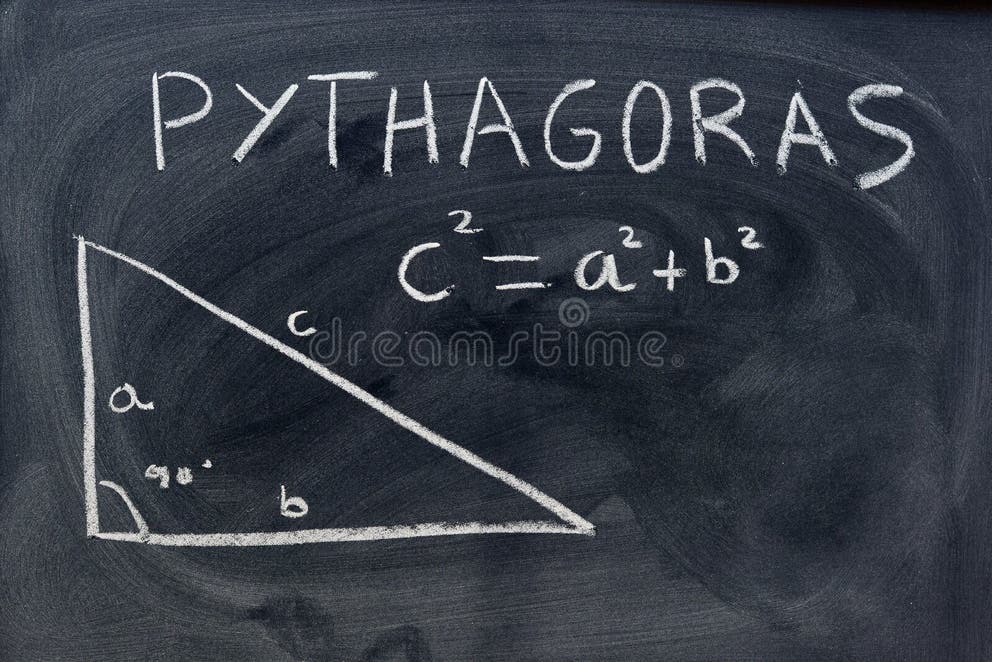 Pythagorean Theorem Written with a Chalk on the Blackboard Stock Photo ...