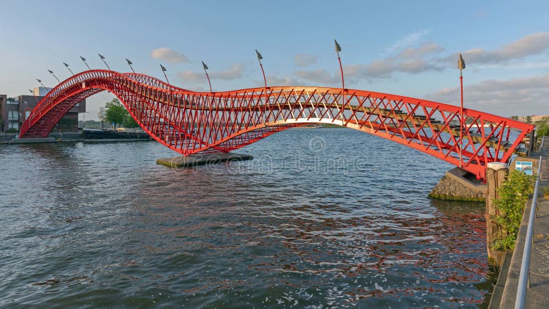 Python Bridge Amsterdam Afternoon Editorial Photography - Image of brug ...