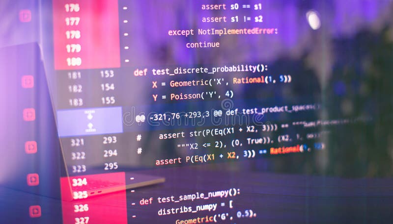 Python Code Computer Screen Mobile Application Design Concept Stock