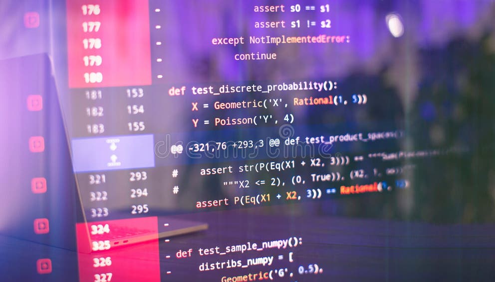 Python Code Computer Screen. Mobile Application Design Concept. Stock ...