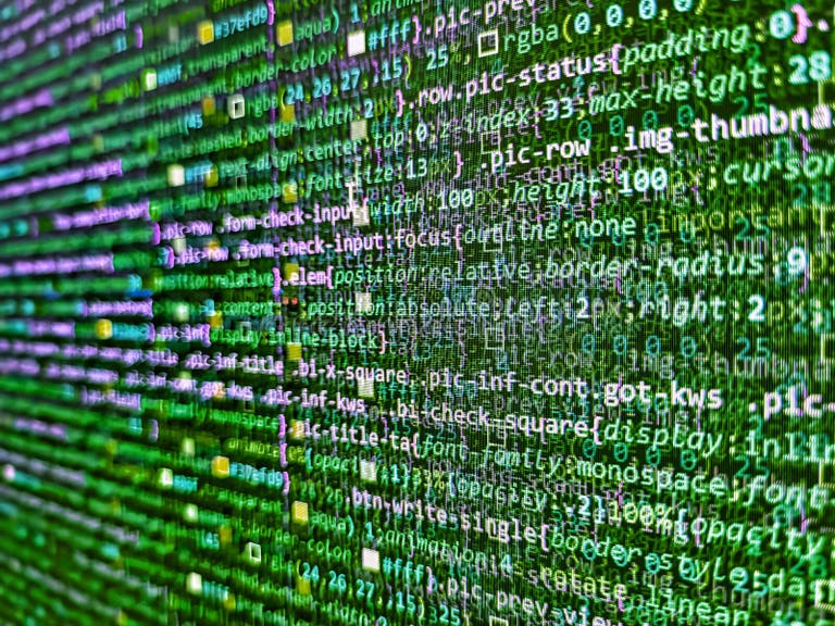 Python Code Computer Screen. Software Engineer at Work. Script ...