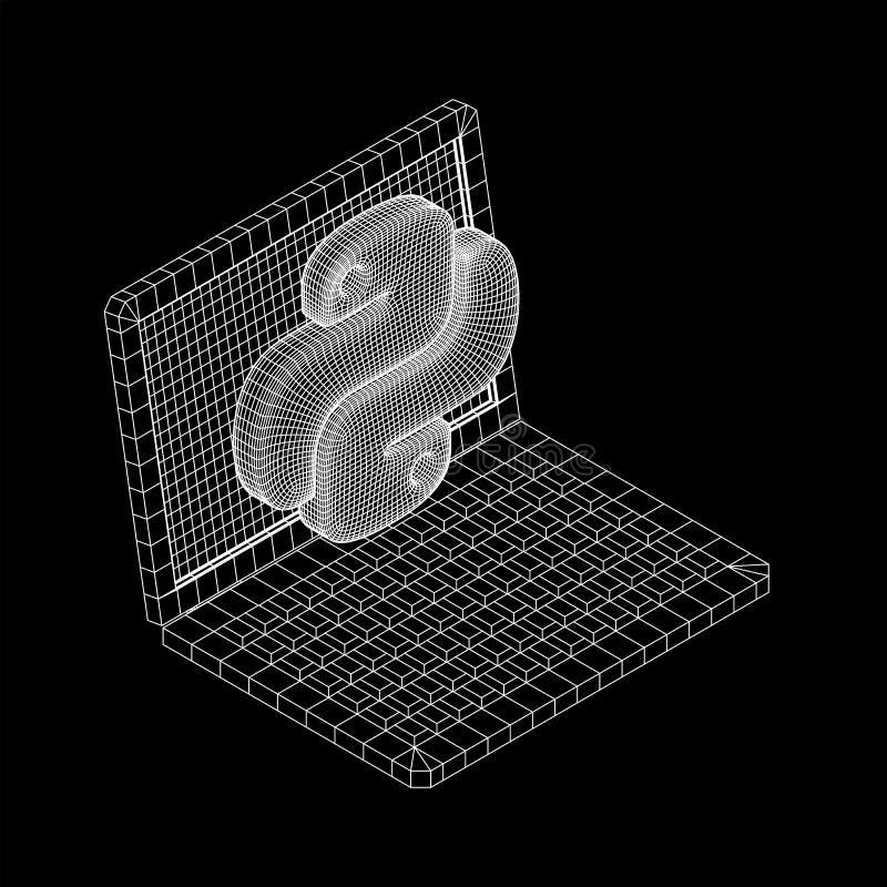 Python Code Language Sign Stock Vector Illustration Of Blueprint 172108616