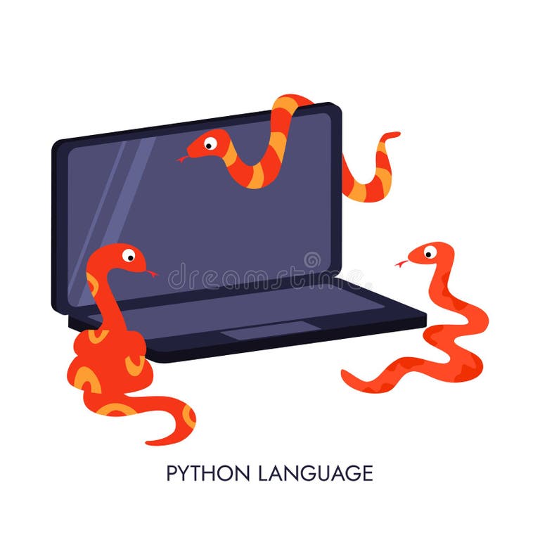 Python Code Language Sign. Programming Coding and Developing Concept Stock Vector - Illustration ...