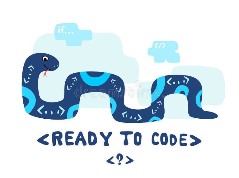 Python Code Language Sign. Programming Coding and Developing Concept Stock Illustration ...