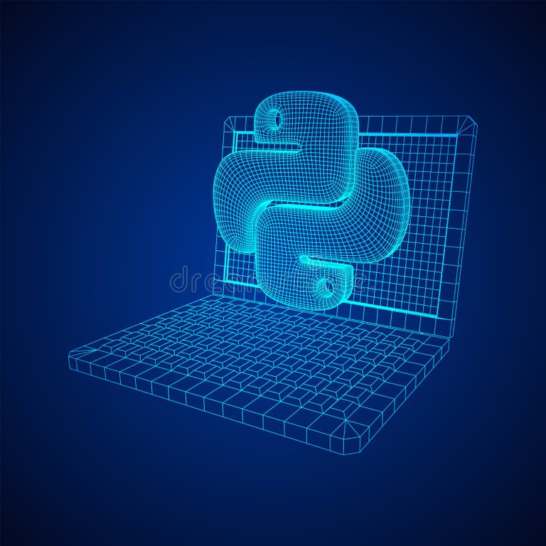 Python code language sign stock vector. Illustration of blueprint ...