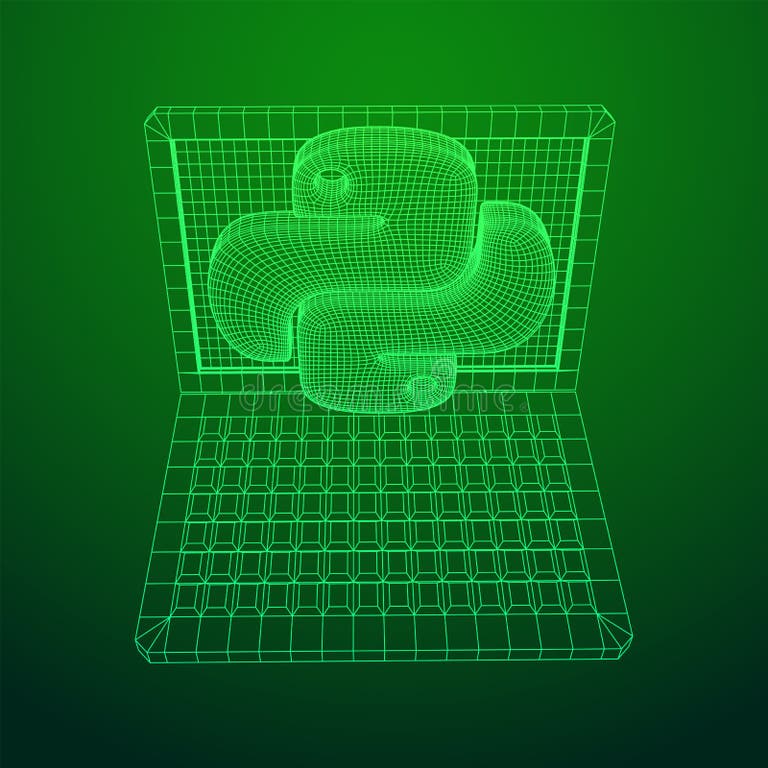 Python code language sign stock vector. Illustration of connection ...