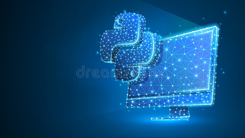 Python Coding Language Sign on Computer Monitor. Device, Programming, Developing Concept Stock ...