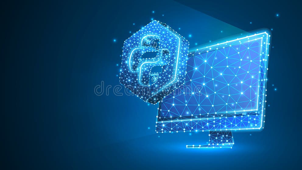 Python Coding Language Sign on Computer Monitor. Device, Programming ...