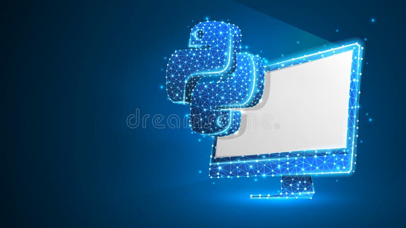 Set Of Python Coding Language Signs Programming Analytics Magnifying Glass And Code Line