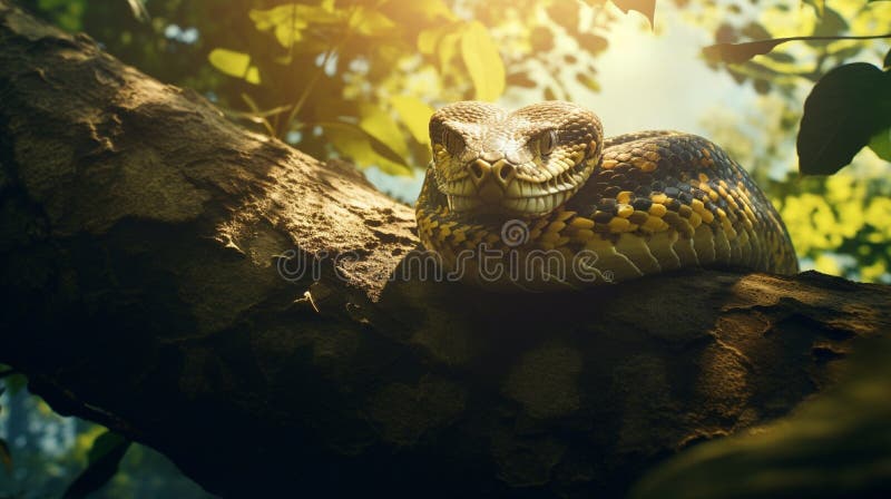 A Python S Eye Glistening in the Dappled Sunlight Stock Illustration ...