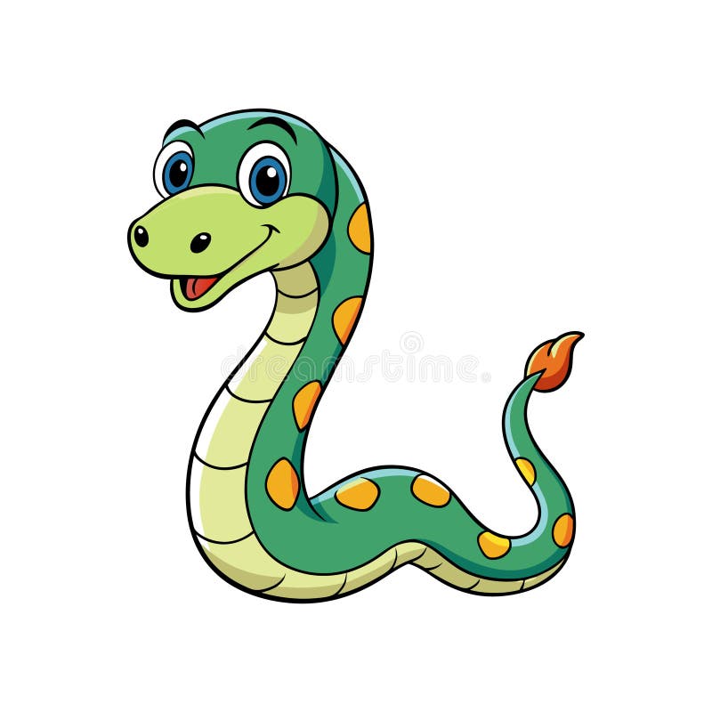Python Coloring Page for Kids Stock Illustration - Illustration of ...