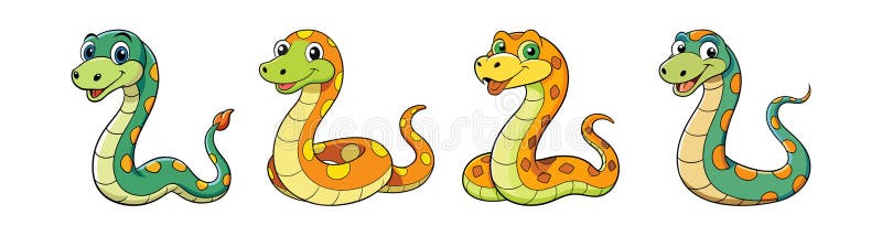 Python Coloring Page for Kids Stock Vector - Illustration of playful ...