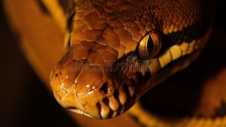 Python Head, Close-up, Dark Background, Reptile Exhibit Stock Photo ...