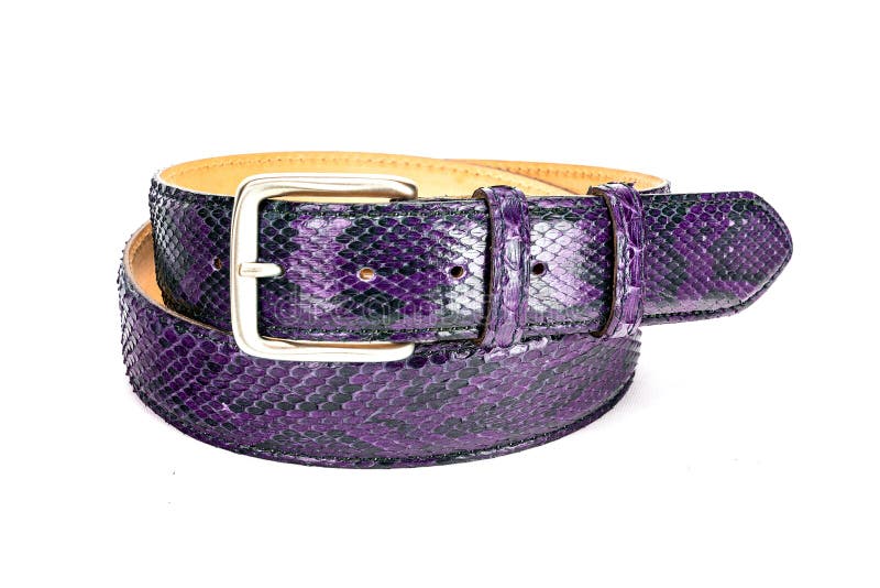 Python Leather Belt for Men, Leather on White Background, Elegant ...