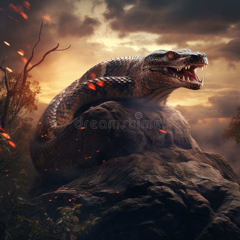 Ai Generated Illustration Wildlife Concept of Python Stock Illustration ...