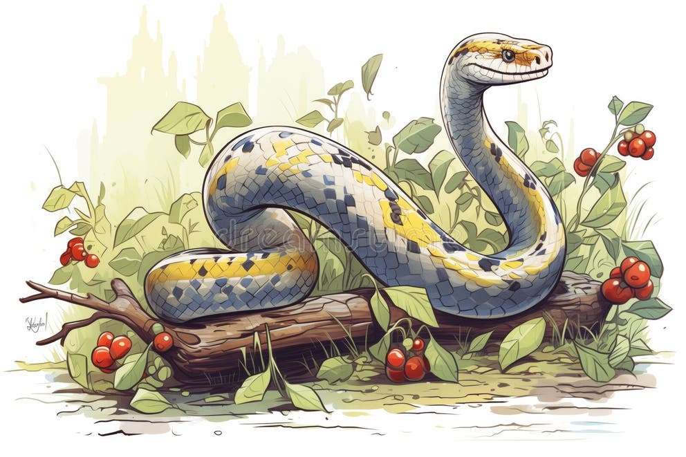 Python Near a Forest Fruit Shrub Stock Photo - Image of outdoors ...