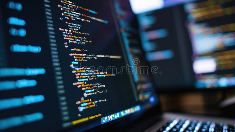 Python Program Code on a Monitor Stock Image - Image of functionality ...