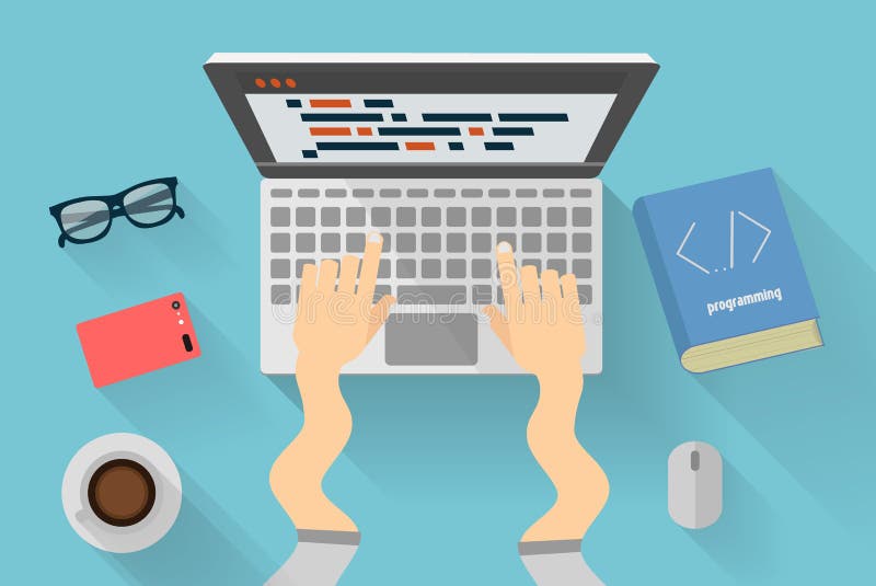 Web Programming Language Conceptual Illustration. Stock Vector ...