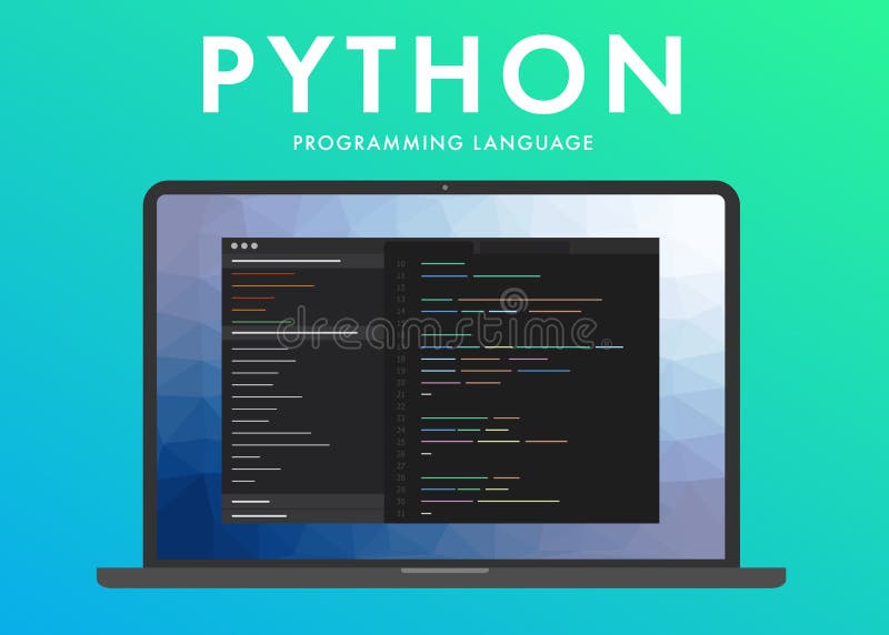 Python Programming Language Concept With Modern Big Text Or Word And ... Python Programming Language Concept With Modern Big Text Or Word And ...