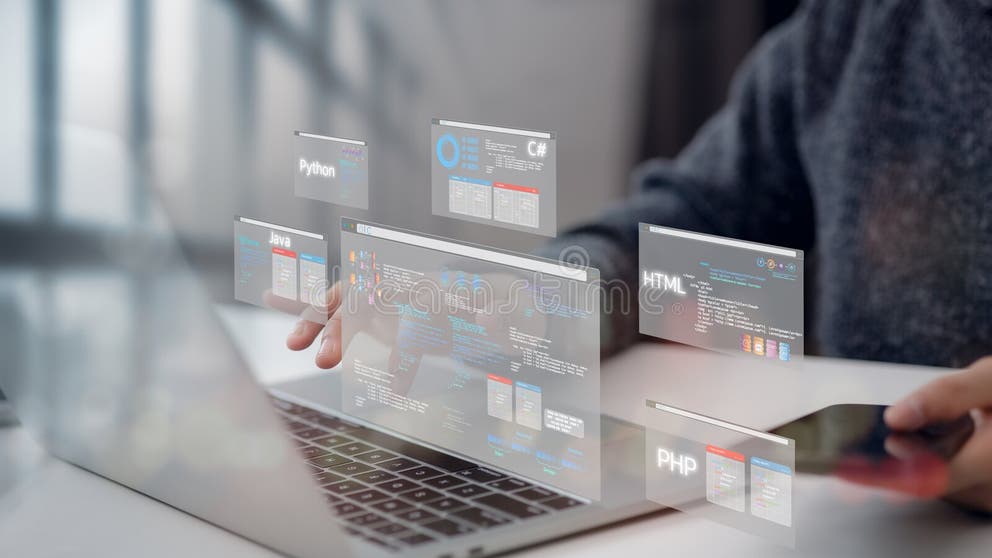Python Programming Web Development Coding Concept.Software Development ...