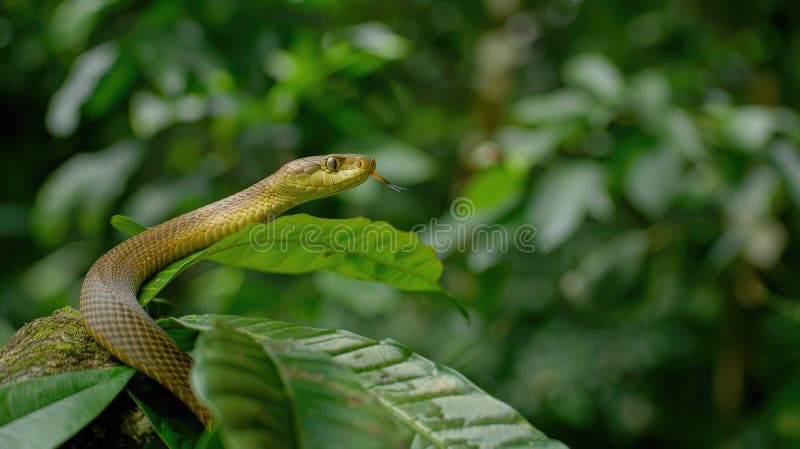 A Python Snake with Brown, Black, and Cream Markings is Coiled on a ...
