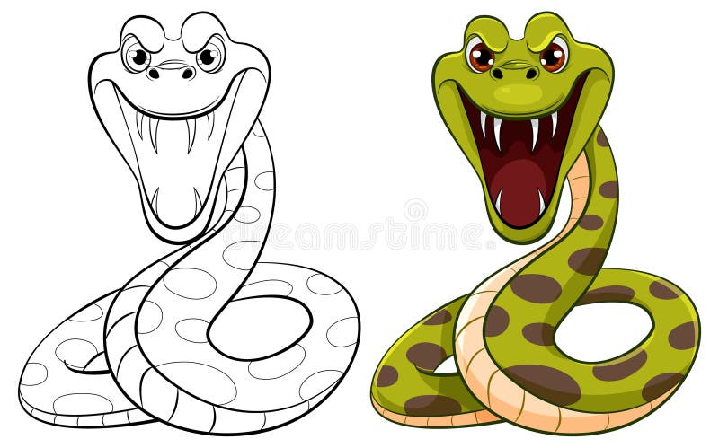 Python Snake Coloring Page stock vector. Illustration of style - 285119058