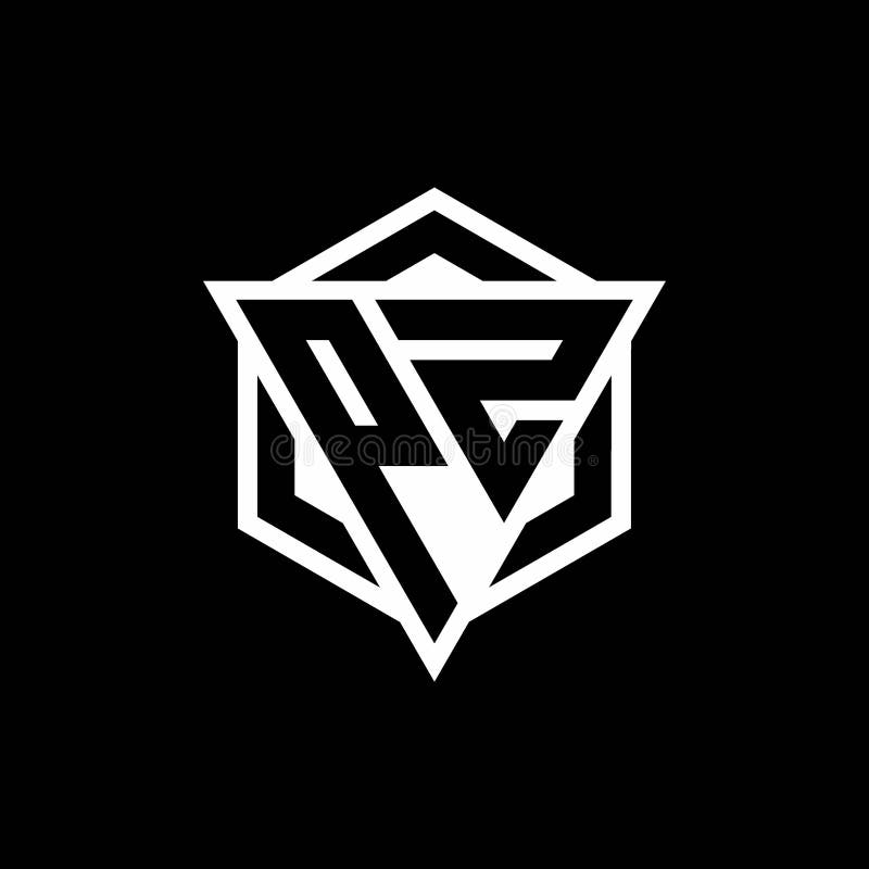 PZ Logo Monogram with Triangle and Hexagon Shape Combination Stock ...