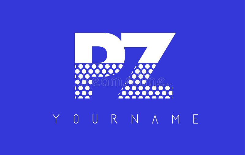 PZ P Z Dotted Letter Logo Design with Blue Background. Stock Vector ...
