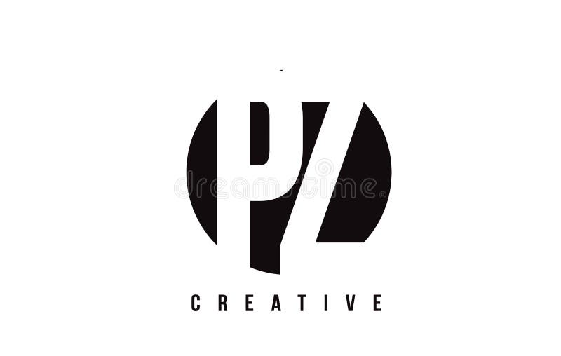 PZ P Z White Letter Logo Design with Circle Background. Stock Vector ...