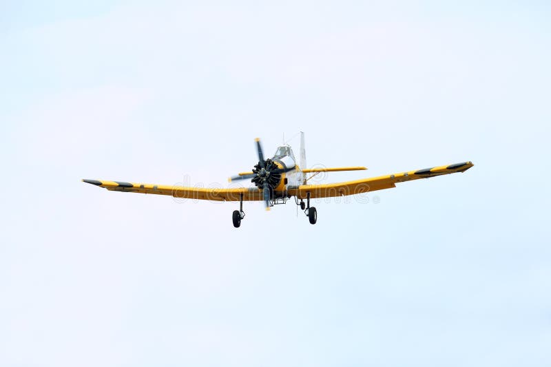PZL M18 B Dromader Airplane in Low Terrain Flight Editorial Stock Photo ...