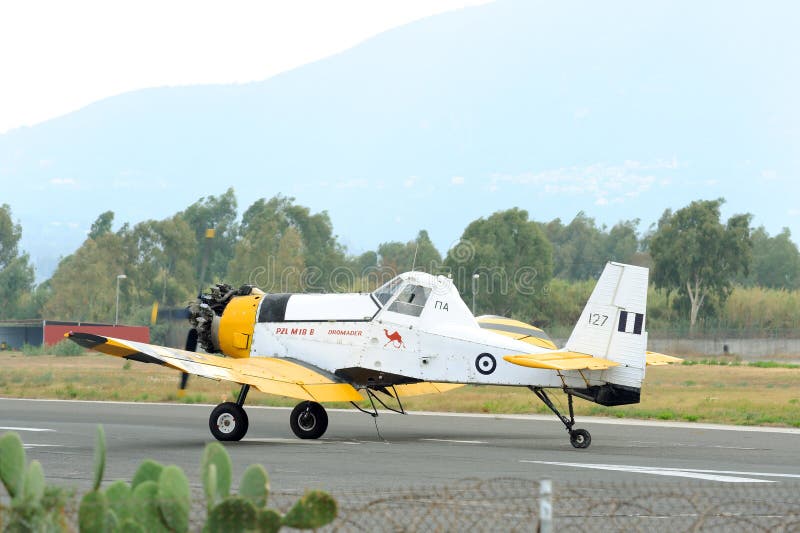 PZL M18 B Dromader Airplane Takeoff from Active Runway Editorial Photo ...
