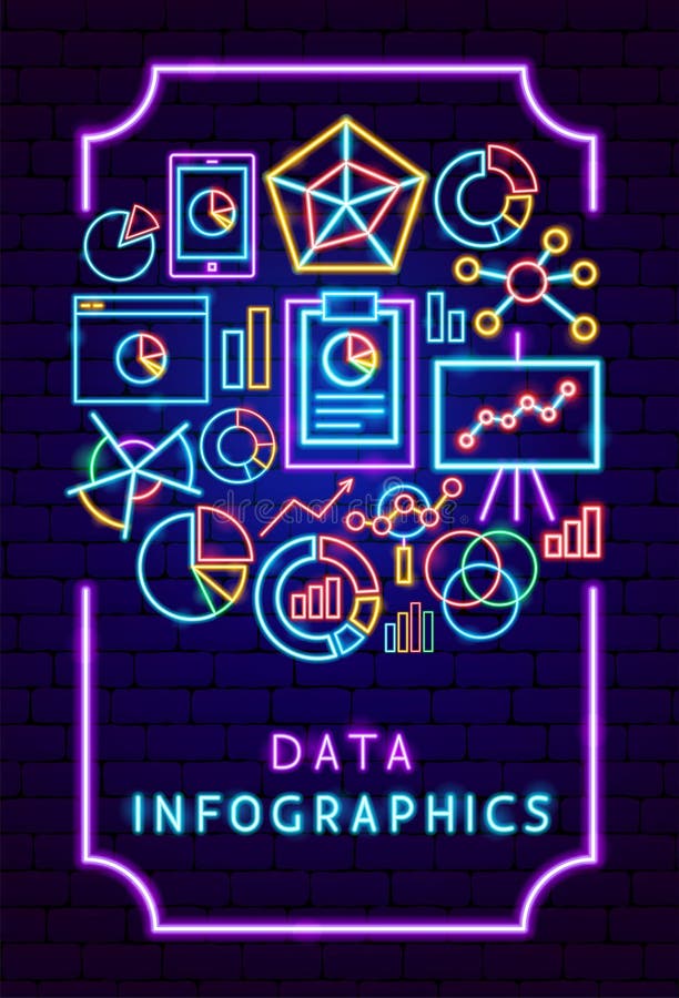 Póster De Neón De Infografía De Datos Ilustración del Vector - Ilustración de negocios, finanzas ...