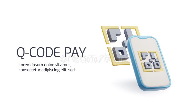 Q-Code Payment Vector Illustration 3D Icon Stock Vector - Illustration ...