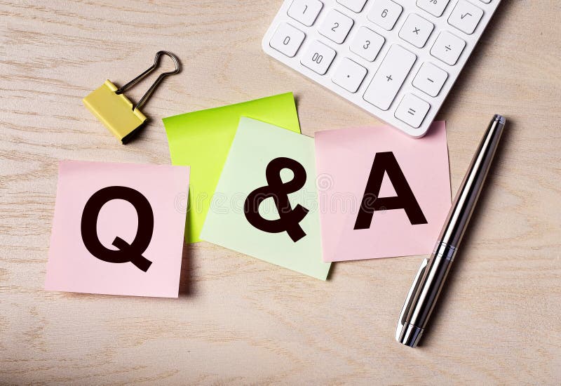 Q Concept. Q and a Acronym on Notes on Office Desk Stock Image - Image ...