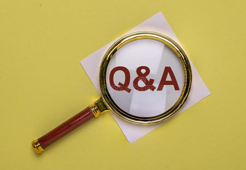 Q Concept. Q and a Inscription through Magnifying Glass Stock Image ...