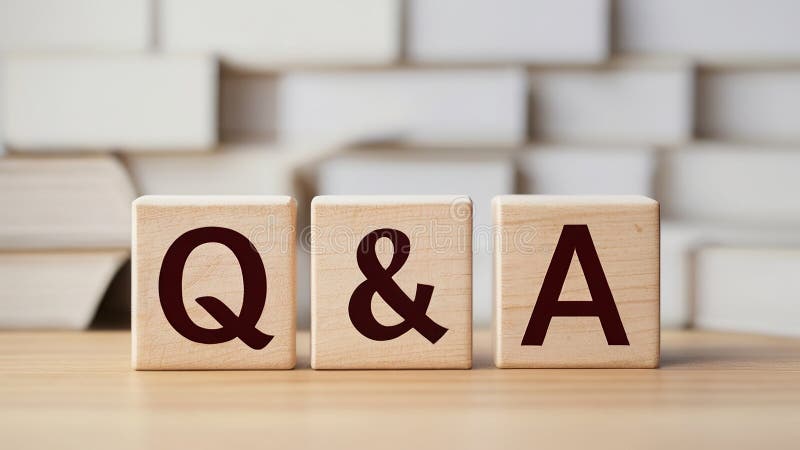 Q and a Concept: Wooden Block Letters Stock Illustration - Illustration ...