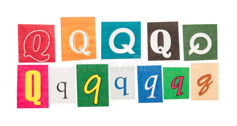 Q cut out letters stock photo. Image of inscription, phrase - 63685762