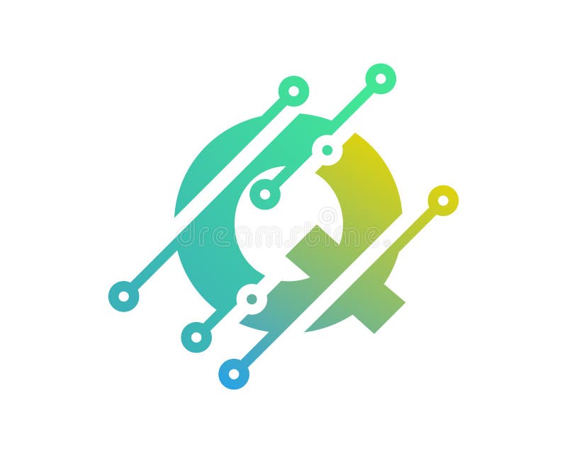 Q Digital Letter Technology Logo Icon Design Stock Vector ...