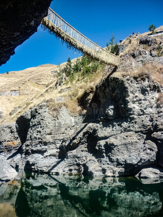 Q`eswachaca, a Grass Bridge, Hanging Over the Apurimac River, Quehue ...