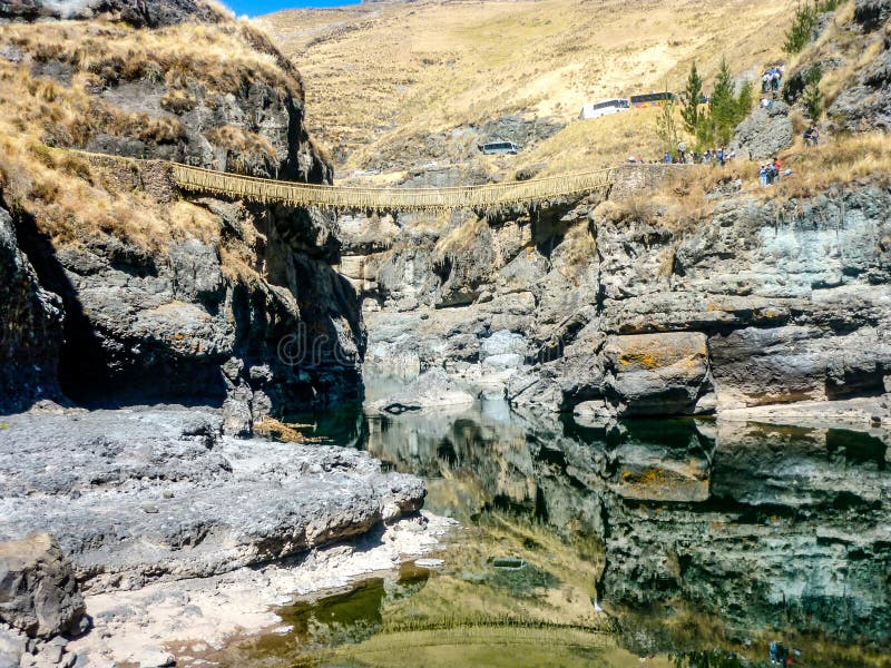Q`eswachaca, a Grass Bridge, Hanging Over the Apurimac River, Quehue ...