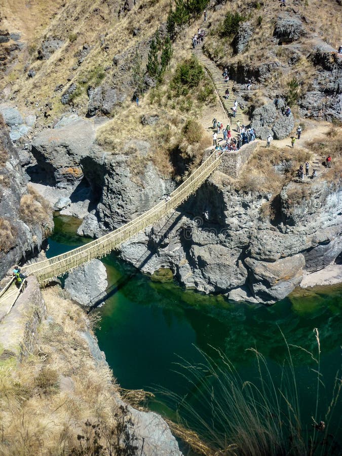 Q`eswachaca, a Grass Bridge, Hanging Over the Apurimac River, Quehue ...