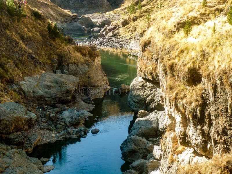 Q`eswachaca, a Traditional Grass Bridge, Hanging Over the Apurimac ...