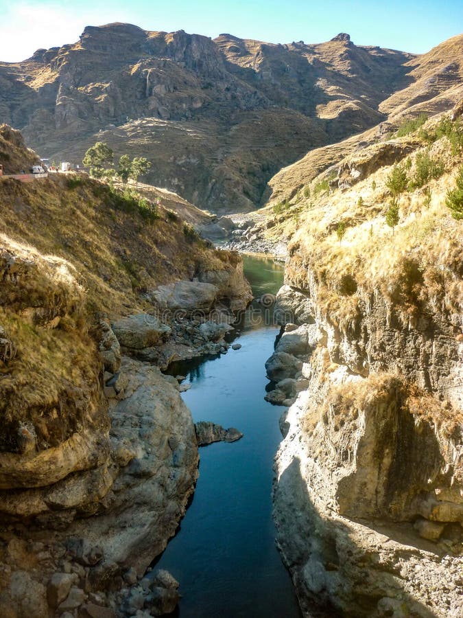 Q`eswachaca, a Traditional Grass Bridge, Hanging Over the Apurimac ...