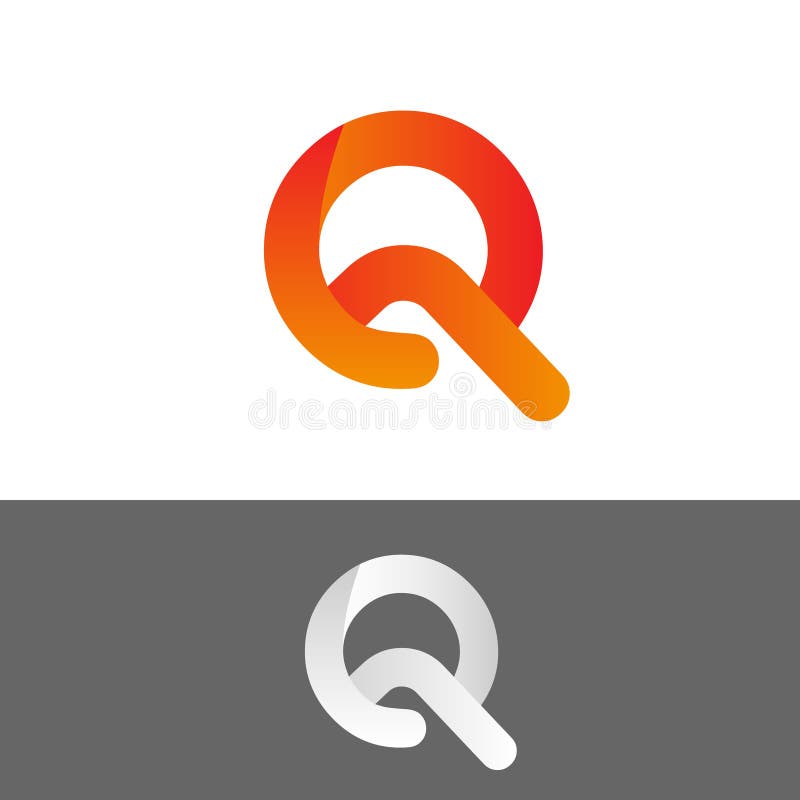 Abstract Orange Color Q Letter Logo Vector Stock Illustration ...