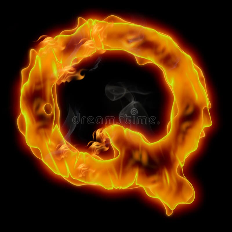 Q - Letter of the Alphabet Made of Fire Stock Illustration ...