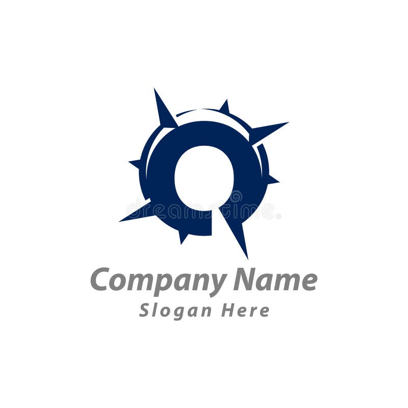 Q Letter Compass Concept Logo Design Template.Compass Logo. Compass ...