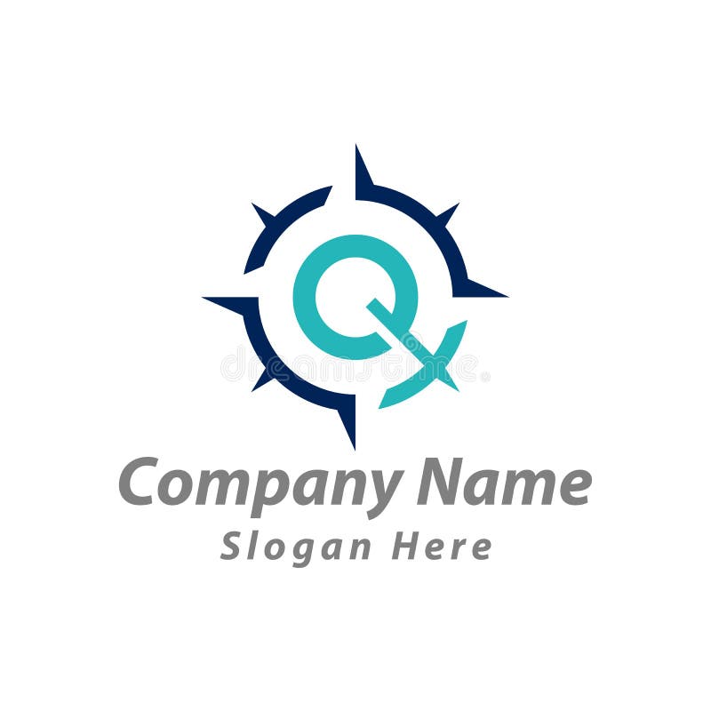 Q Letter Compass Concept Logo Design Template.Compass Logo. Compass ...