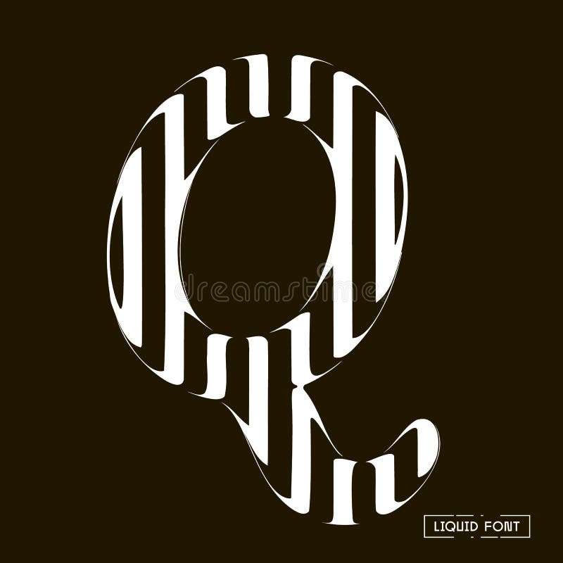 Q Letter Formed by Parallel Lines. a Letter Made of Glass through Which ...